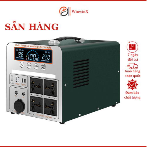Trạm Sạc Di Động 1200W/220V, Sạc Dự Phòng Di Động Gia Đình Dung Lượng ...