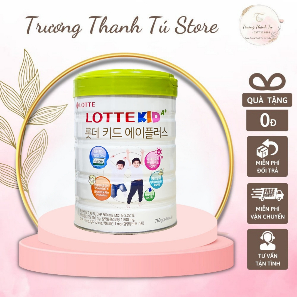 Sữa Bò Lotte Kid A+ Giúp Phát Triển Chiều Cao Lon 760g - Sữa Bột Bổ ...