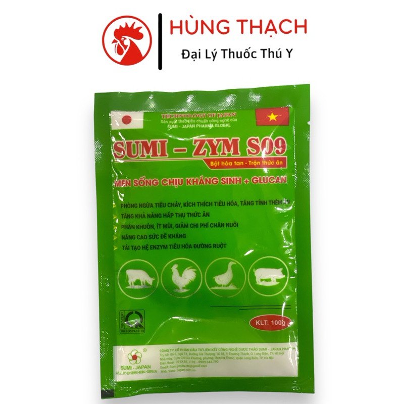 Sumi Zym S09 (100g) men tiêu hoá sống + Glucan tăng hệ miễn dịch và ...