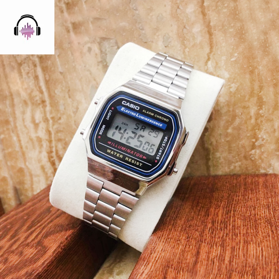Đồng hồ nam Casio A168 thời trang cổ điển và lịch sự,đồng hồ casio điện tử chống nước, dây thép ...