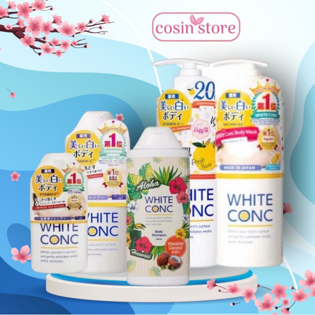 Sữa Tắm Trắng Da White Conc Body Nhật Bản 600ml 360ml 150ml WhiteConc ...