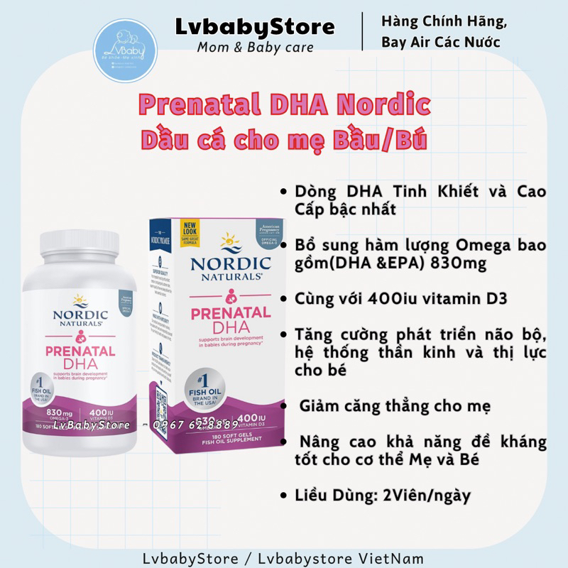 Prenatal DHA Nordic Naturals- Omega-3 cho mẹ bầu/ sau sinh vị dâu ...