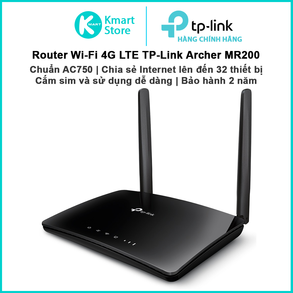 Router WIFI 4G LTE TP-Link Archer MR200 | Chuẩn AC750 Băng tần kép ...
