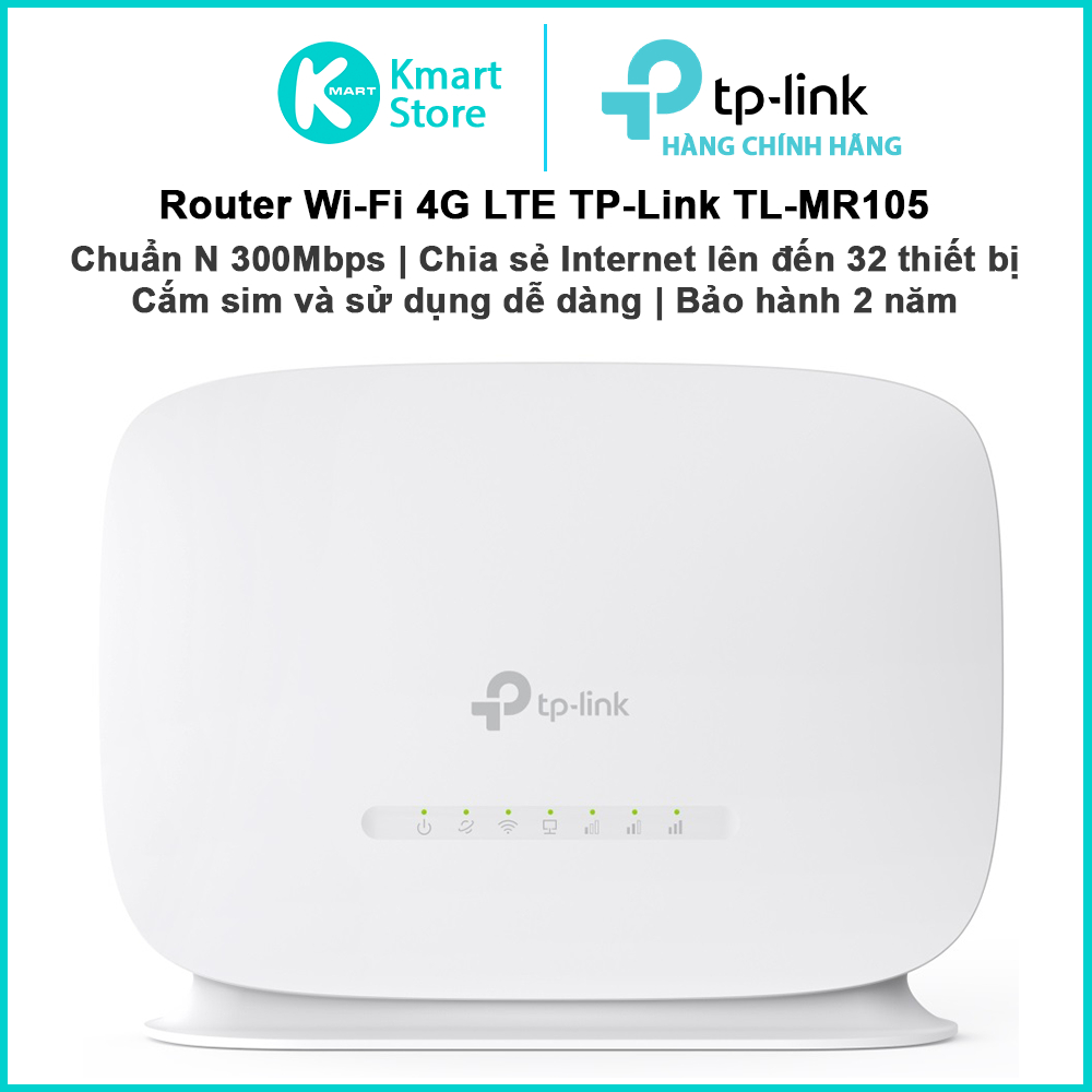 Router WIFI 4G LTE TP-Link TL-MR105 | Chuẩn N 300Mbps | Cắm sim và sử ...