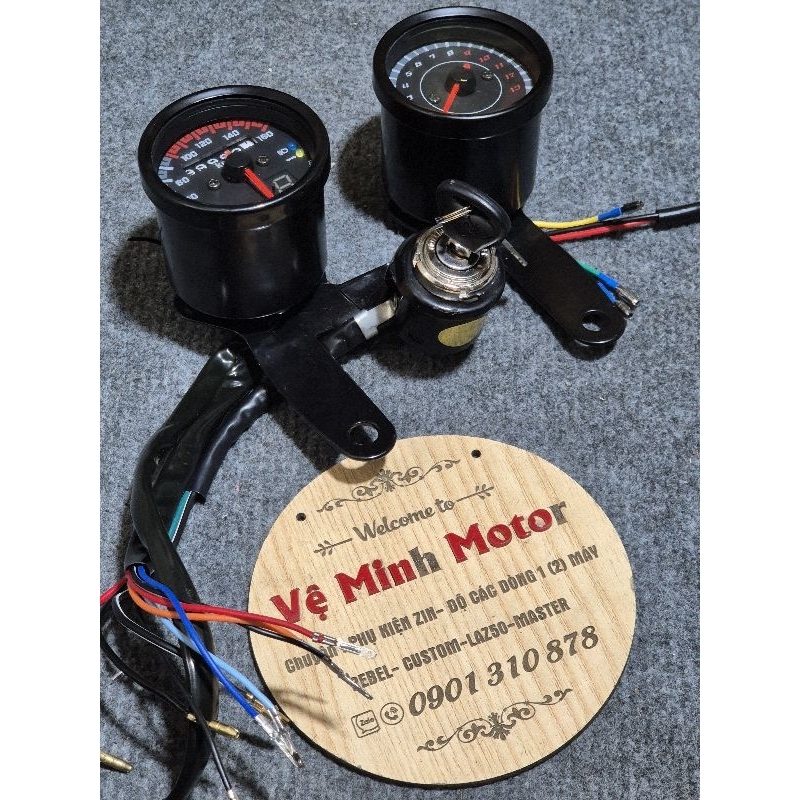 Đồng hồ công tơ mét cafe racer GN 125,YB 125,WOLF 125,HUSKY 125,DEALIM ...