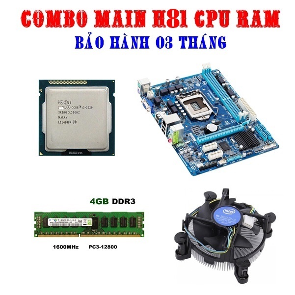 Combo Main H81 + chip G3220 + Ram 4GB 8GB + Tặng Fan CPU. | Shopee Việt Nam