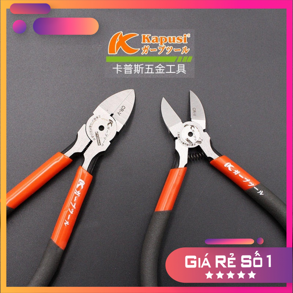 Kìm cắt góc nghiêng Kapusi 6"/150mm, 5"/125mm cắt vát góc cạnh nhựa kim loại tay cầm cao su lưỡi ...