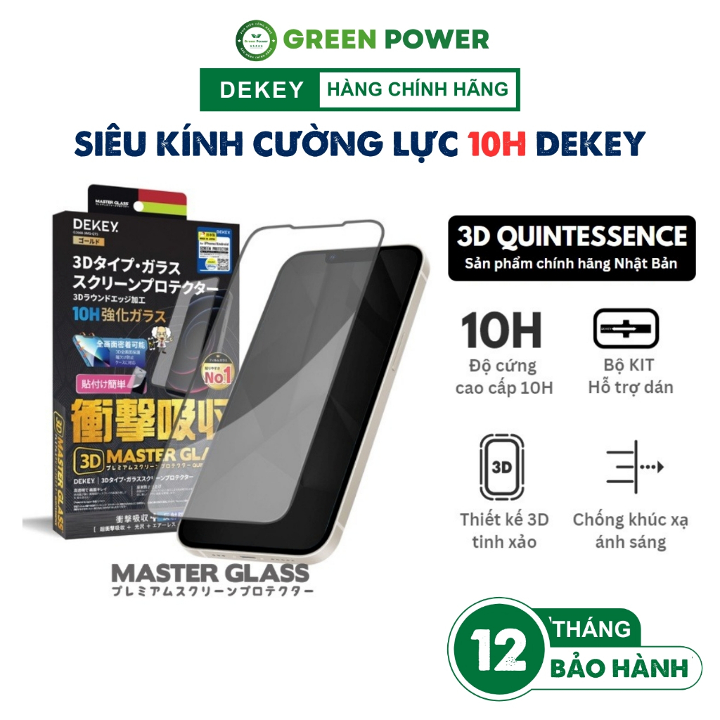Kính Cường Lực cao cấp 10H DEKEY 3D Master Glass Quintessence Có Khung ...