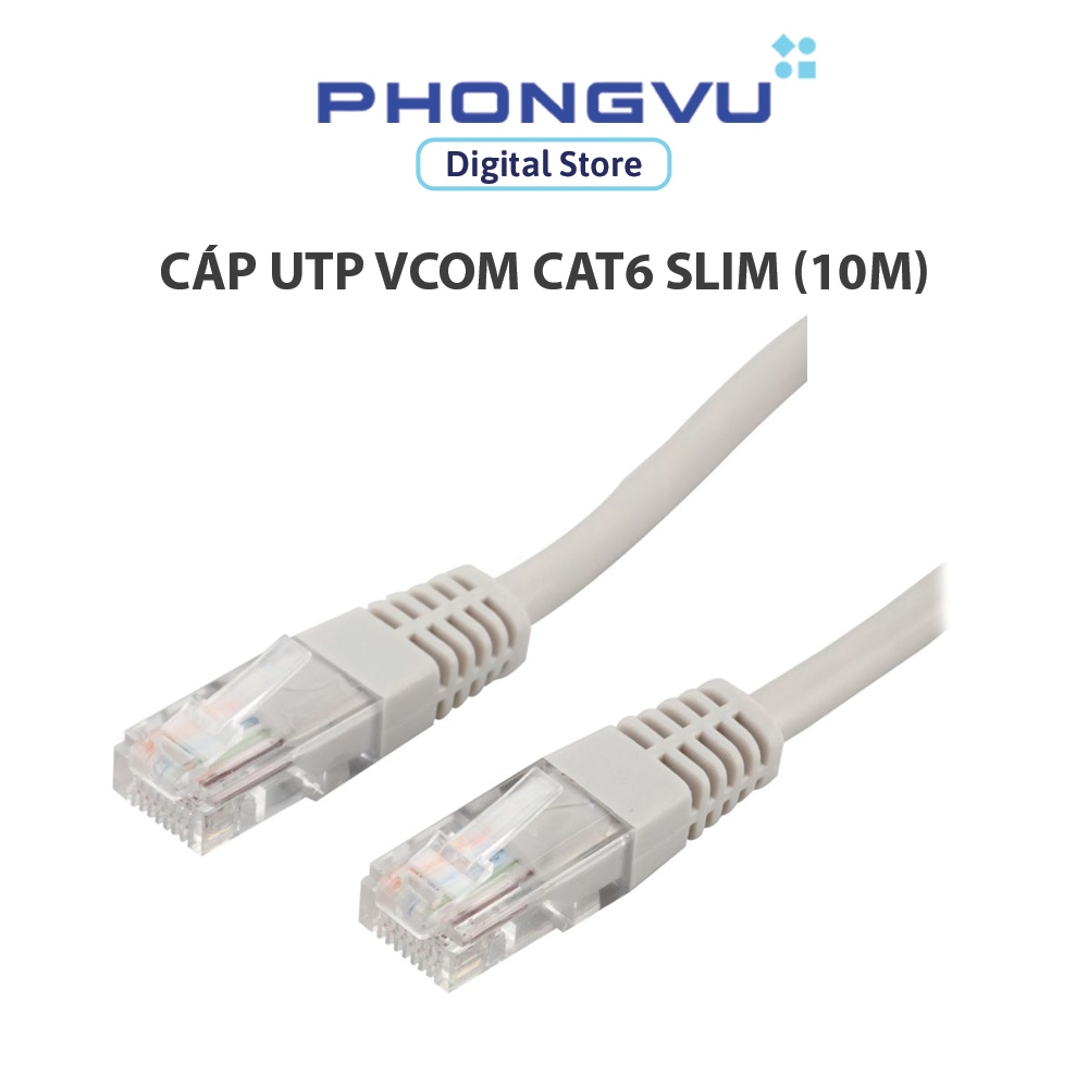 Cáp UTP Vcom Cat6 slim (10m) - Bảo hành 1 tháng | Shopee Việt Nam