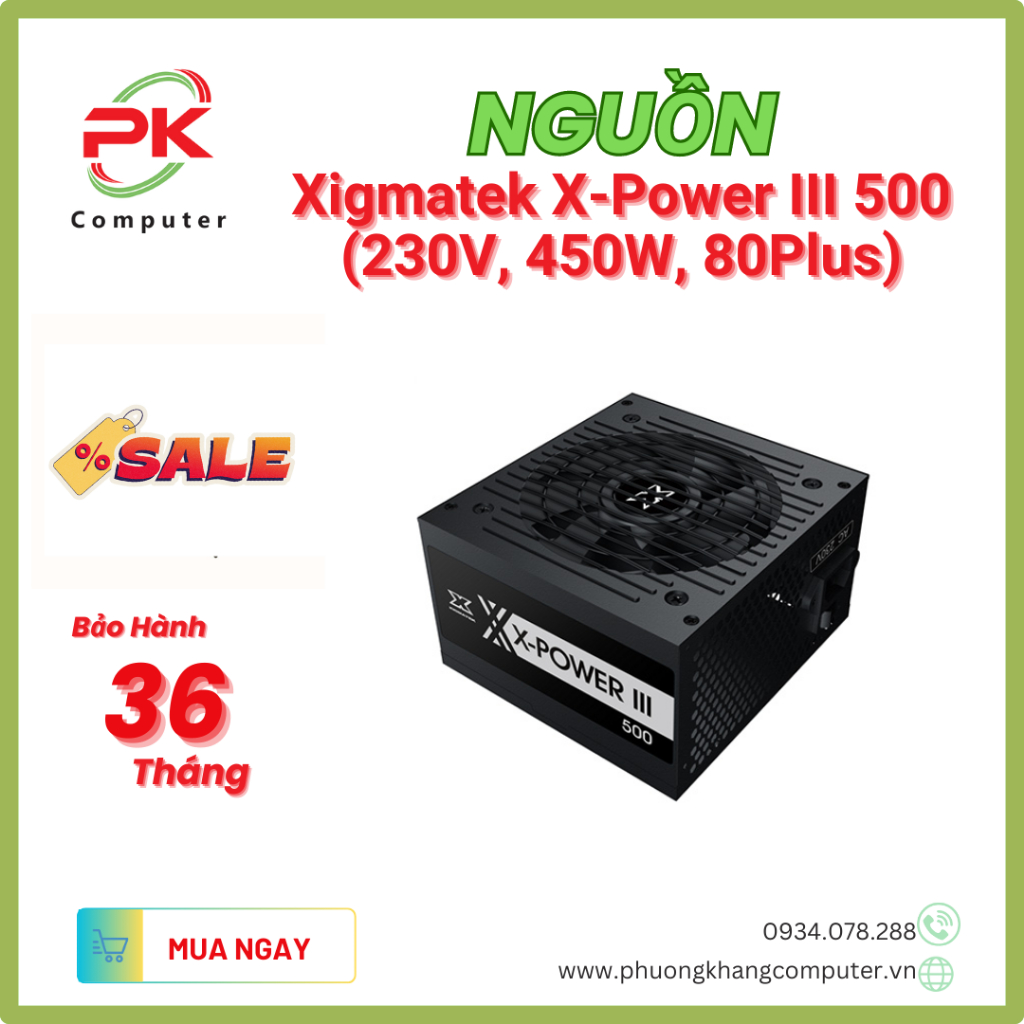 Nguồn Xigmatek X-Power III 550 (230V, 500W, 80Plus) | Shopee Việt Nam