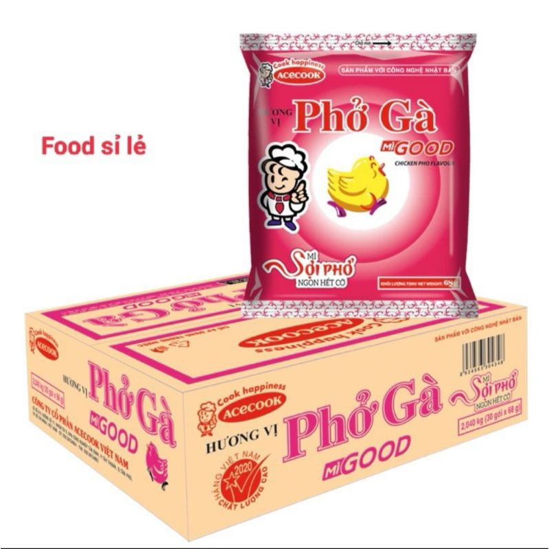 Thùng 30 gói Mì sợi phở PHỞ GÀ ACECOOK 68G | Shopee Việt Nam