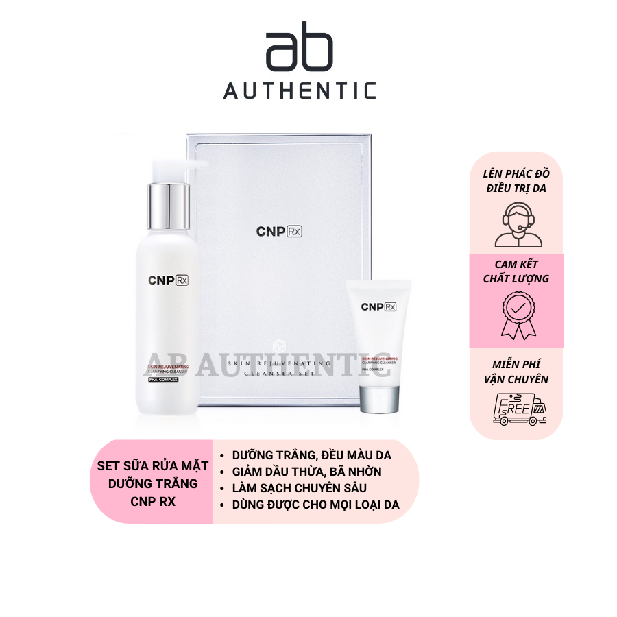 Set sữa rửa mặt CNP Rx trắng làm sáng da Skin Rejuvenating Clarifying ...