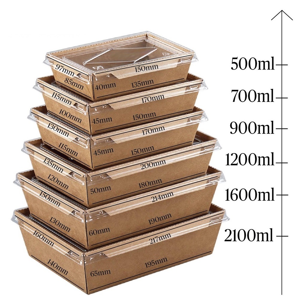 combo 50 Hộp Giấy Kraft - Nắp Trong - Bằng - 500 ml -900 ml- 1200ml - 1600 ml - 2100 ml | Shopee ...