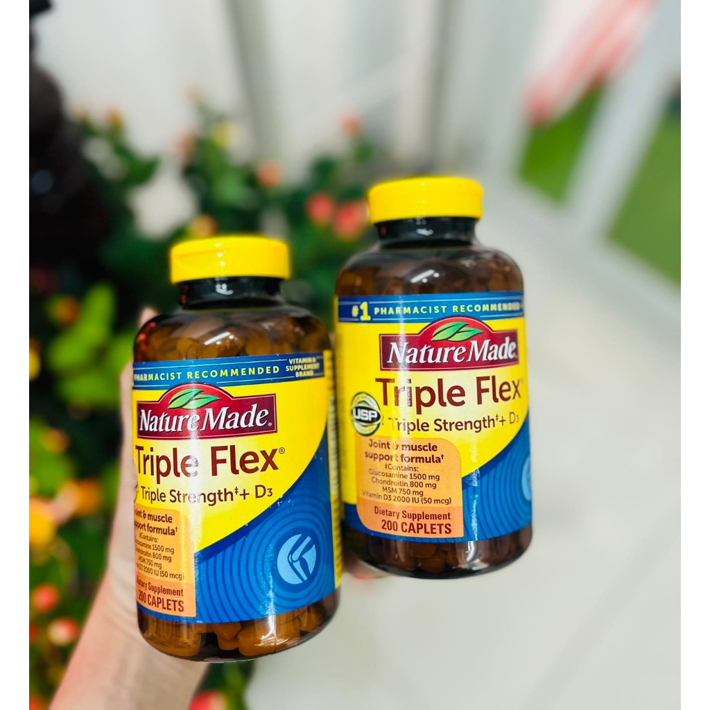 Viên uống bổ khớp Nature Made Triple Flex Triple Strength 200 viên (Mẫu ...