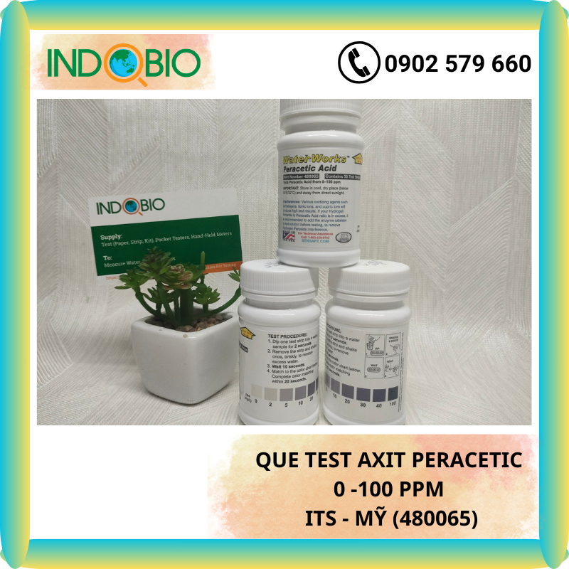 [CHÍNH HÃNG] QUE TEST AXIT PERACETIC 0-100 PPM WATERWORKS 480065 [KÈM ...