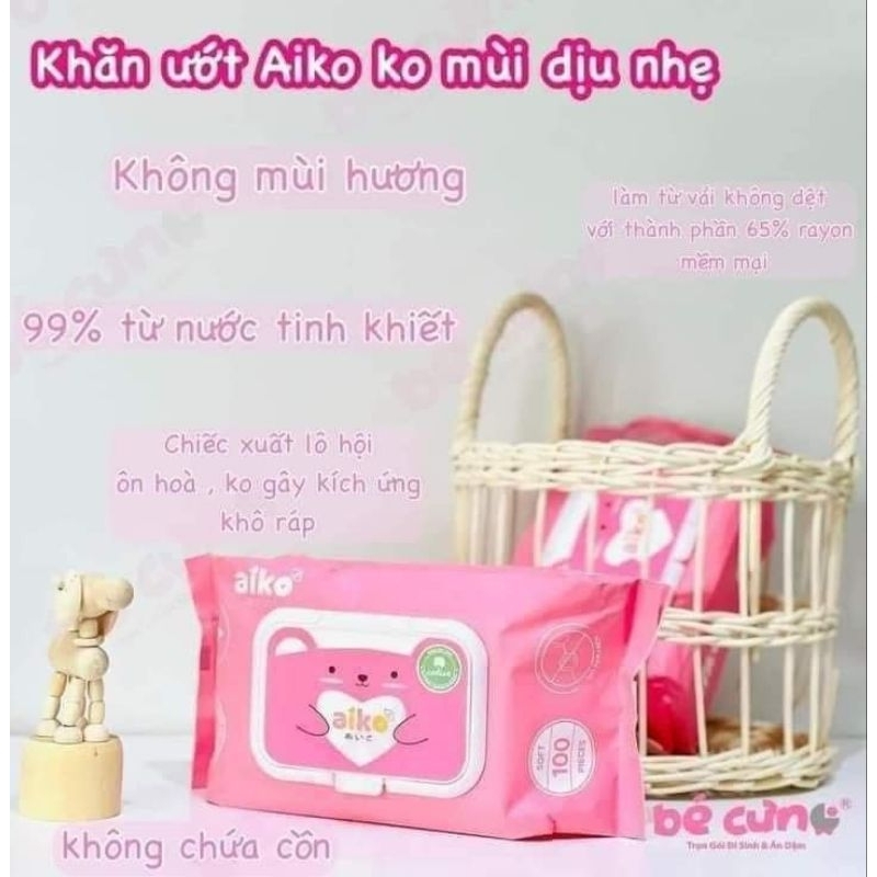 [Mua 1 Tặng 1] 1 hộp Khăn ướt Aiko 100 tờ tặng 1 hộp cùng loại 20 tờ | Shopee Việt Nam