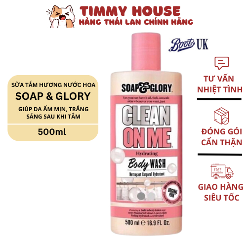 Sữa Tắm Soap and Glory CLEAN ON ME 500ml Giúp Da Mềm Mịn Dưỡng Ẩm ...