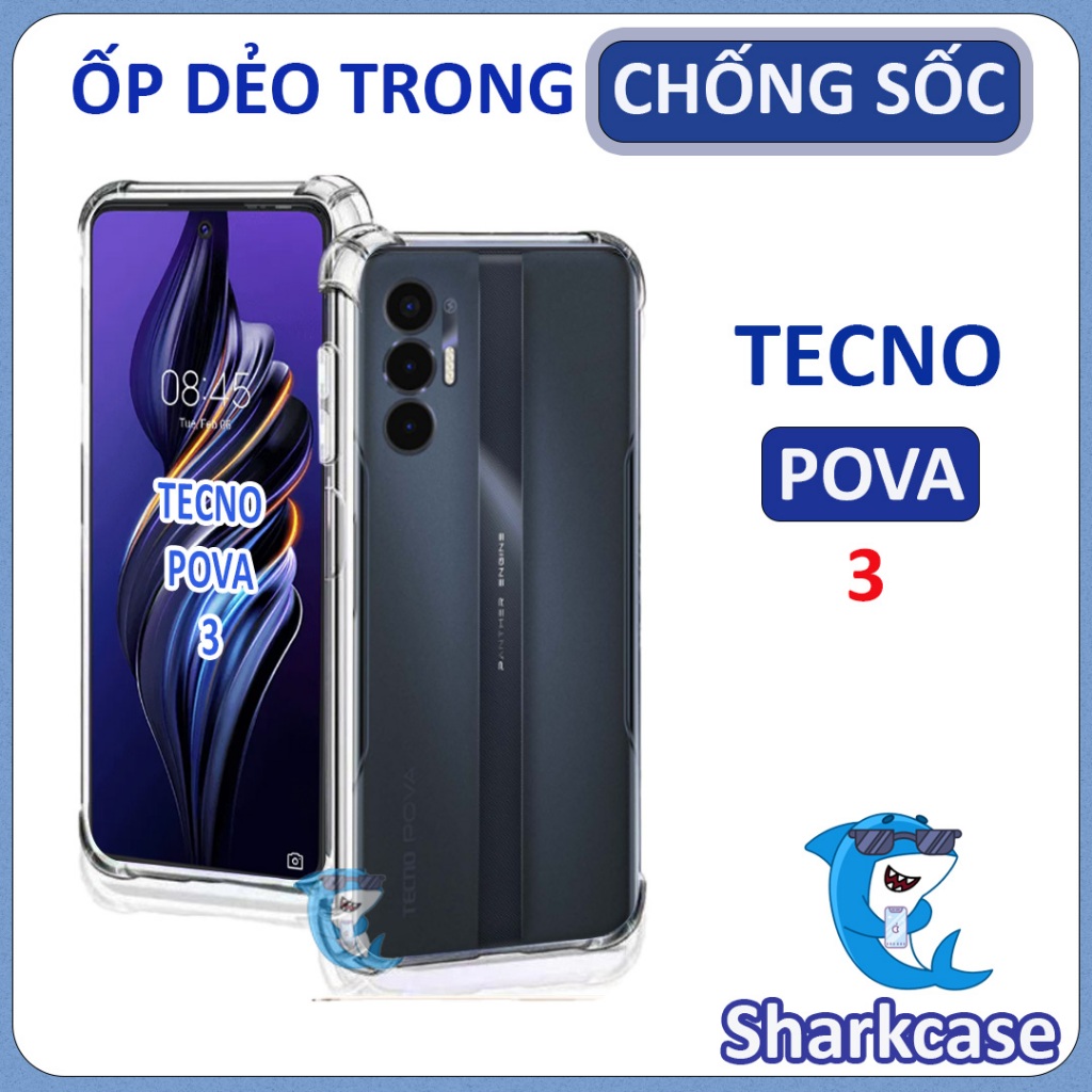 Ốp lưng Tecno POVA 3 dẻo trong suốt silicon cao cấp chống sốc va đập bảo vệ cam điện thoại toàn ...