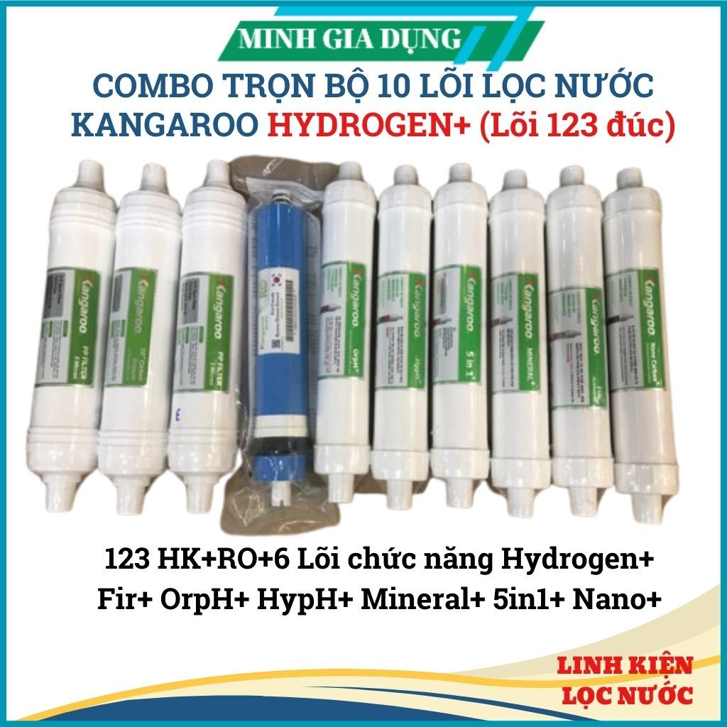 Combo Bộ 10 Lõi lọc nước đúc Kangaroo (hàng chính hãng) dùng cho các dòng máy Kangaroo Hydrogen ...