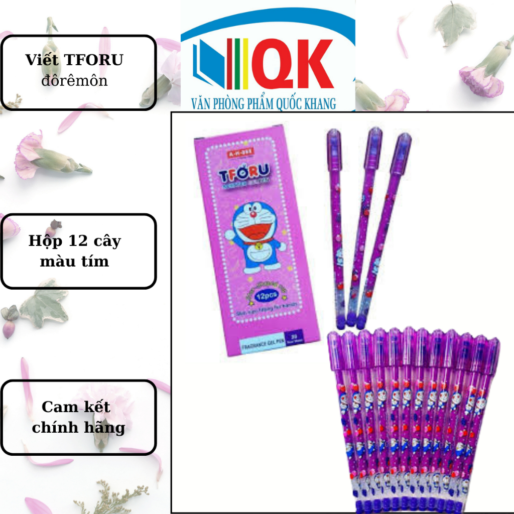 Hộp 12 Bút TToru Doreamon thơm viết nho ( tím ) ngòi 0.38mm | Shopee ...