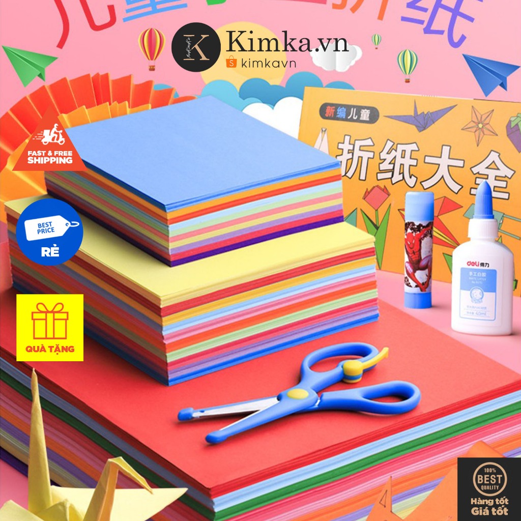 (655) Set 100 Tờ Giấy Gấp Hạc Origami, Giấy Thủ Công Gấp Hạc, Hoa Nhiều ...