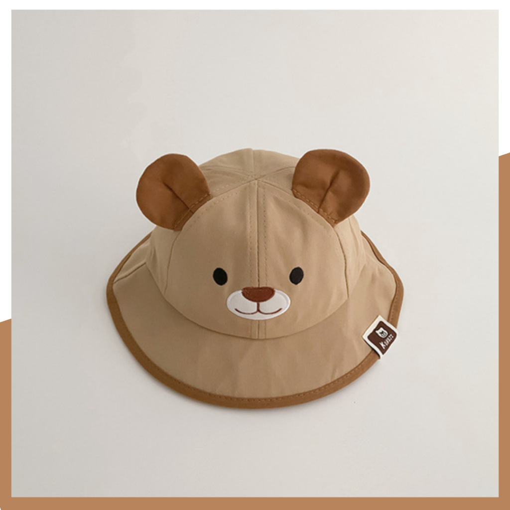 Mũ chống nắng cho bé gái bé trai bucket hình gấu Kuma Kids, nón vành ...