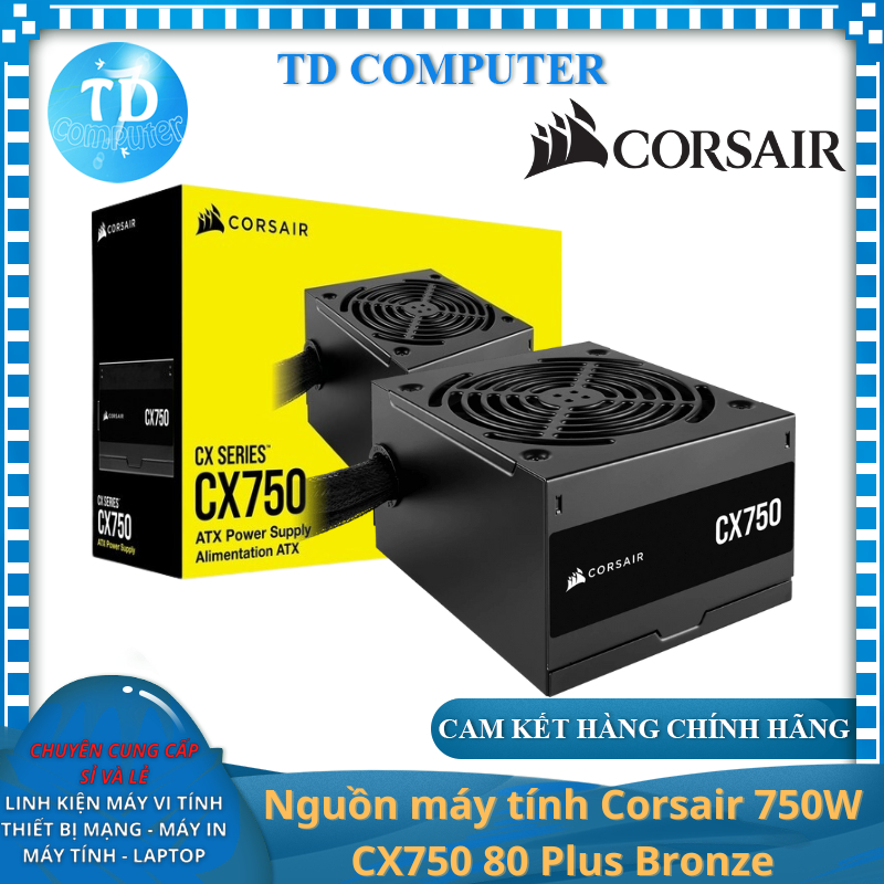 Nguồn máy tính Corsair 750W CX750 80 Plus Bronze - Hàng chính hãng Vĩnh Xuân phân phối | Shopee ...