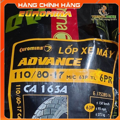 LỐP 110/80-17 CA163A EUROMINA (E4), GAI ĐỊA HÌNH | Shopee Việt Nam