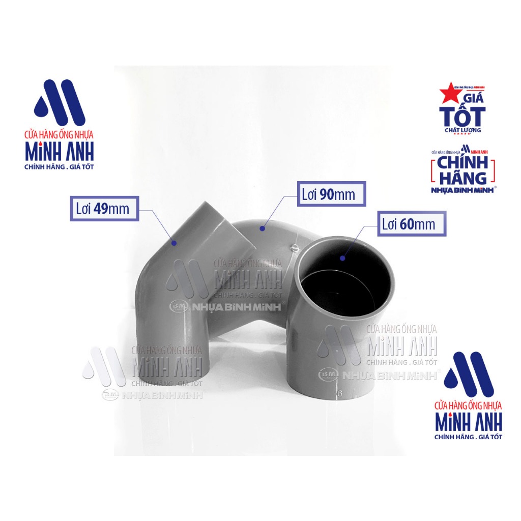 Lơi 49 - 60 - 90 uPVC Bình Minh - HÀNG CHINH HÃNG - Co 45 độ. | Shopee Việt Nam