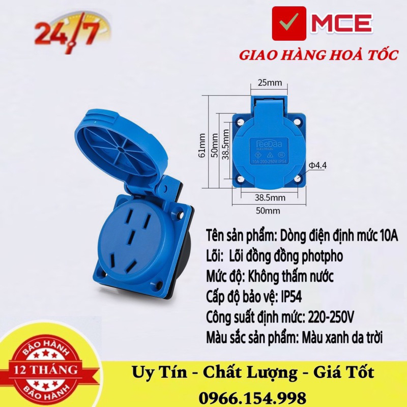 Ổ cắm điện 2 chân 16A dạng hộp dùng cho máy phát điện Ổ cắm Điện 1 pha 2 lỗ 10-16A 1 pha 3 lỗ ...