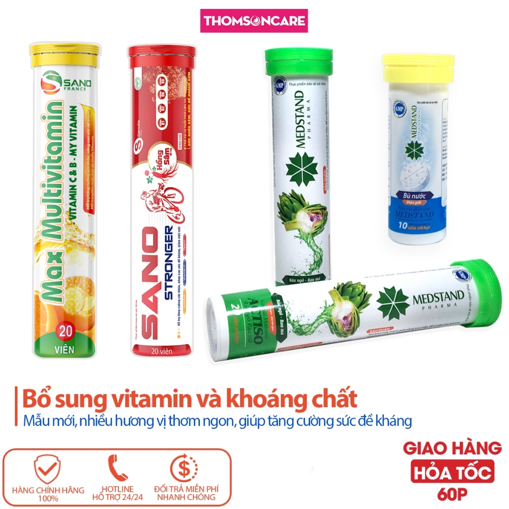 Sủi vitamin tổng hợp nhiều vị thơm ngon, tăng đề kháng, bổ sung vtm C ...