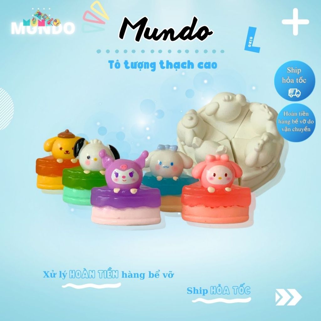 Tô Tượng Thạch Cao L 043 054 Combo 6 Miếng Bánh Kem Chibi Sanrio, Tượng ...