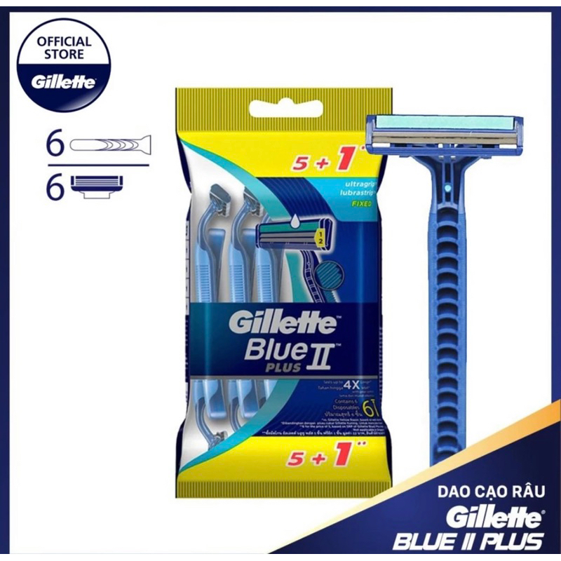 Dao cạo râu Gillette blue II hoặc Super Thin (gói 6 cây) | Shopee Việt Nam