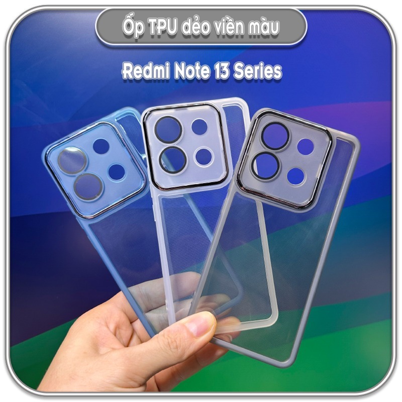 Ốp dẻo viền màu cho máy Redmi Note 13 4G - Note 13 Pro 4G & 5G, che ...