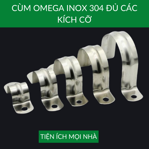 Kẹp inox cố định đường ống,Cùm omega inox 304,Cùm Omega ống nước - Đai ôm ống nước inox đủ size ...