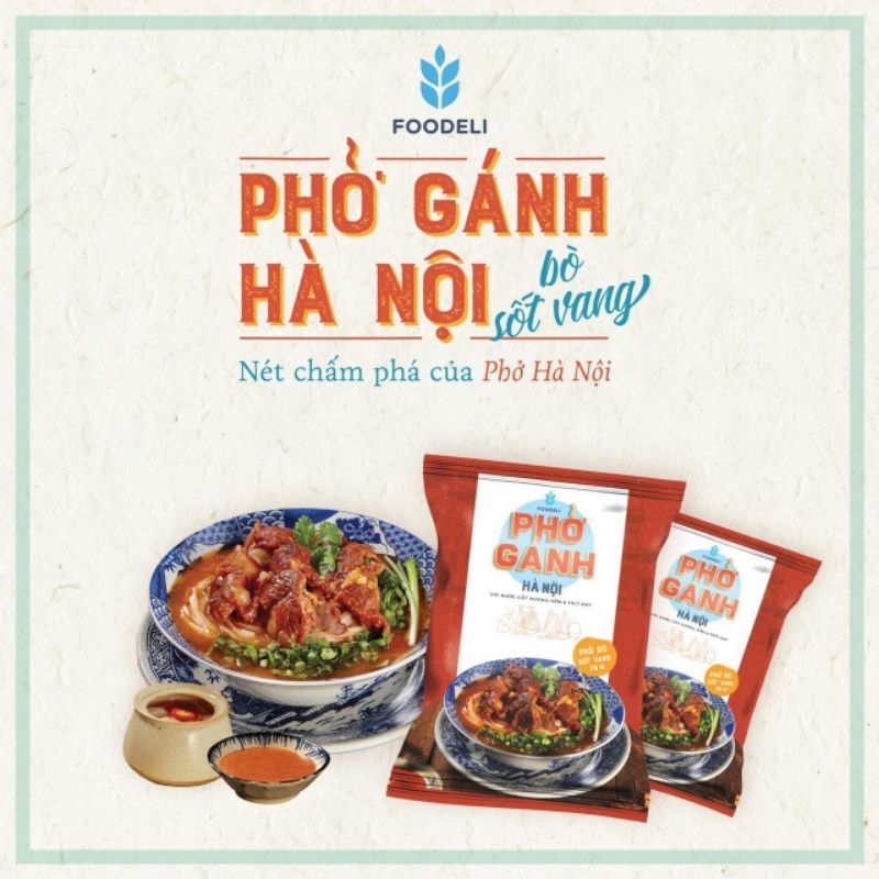 Phở Gánh Hà Nội MIX 3 vị Phở Bò.Phở Gà.Phở sốt vang (24 gói x 75G ...