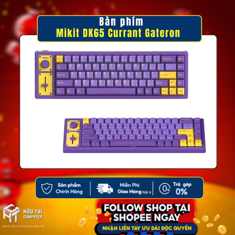 Bàn phím cơ Mikit DK65 Currant Gateron G Pro 2.0 Brown RGB | Shopee Việt Nam