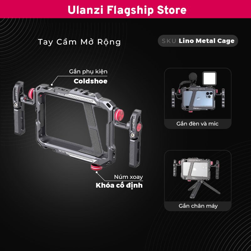 Ulanzi Lino Metal Cage - Smartphone Rig Bằng Kim Loại Với Hai Tay Cầm ...