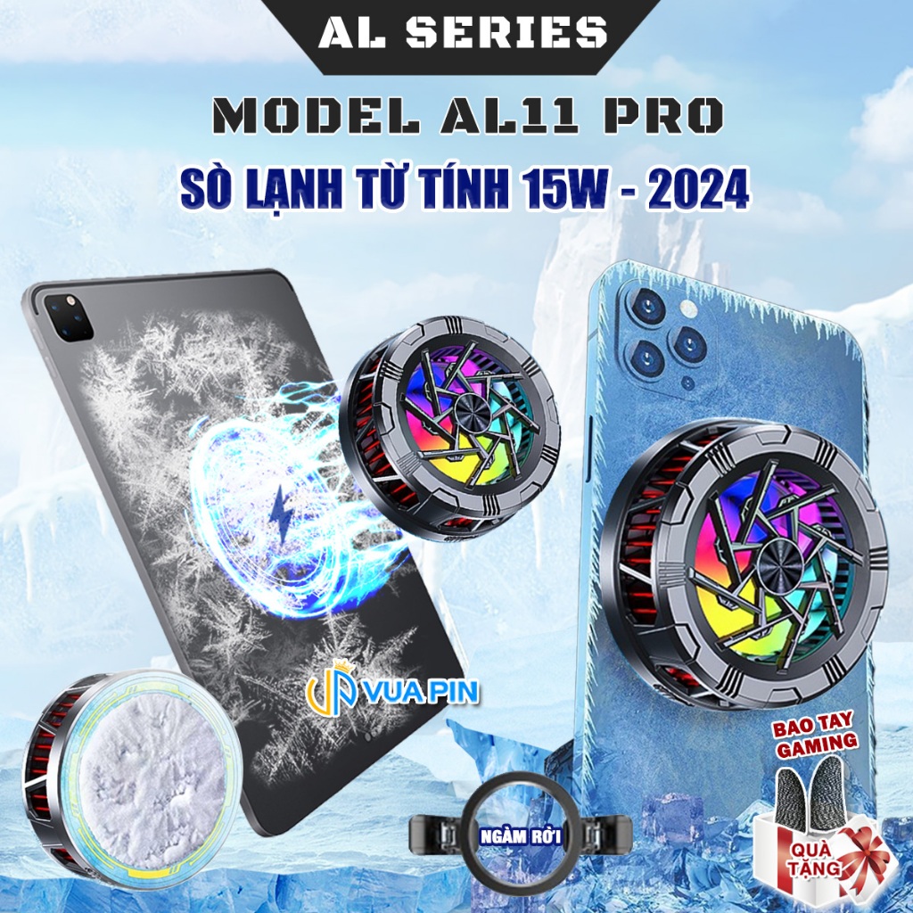 Tản nhiệt điện thoại AL11 Pro sò lạnh từ tính 2024 led RGB làm lạnh ...