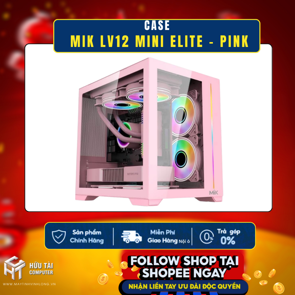 Vỏ máy tính CASE MIK LV12 MINI ELITE - PINK | Shopee Việt Nam