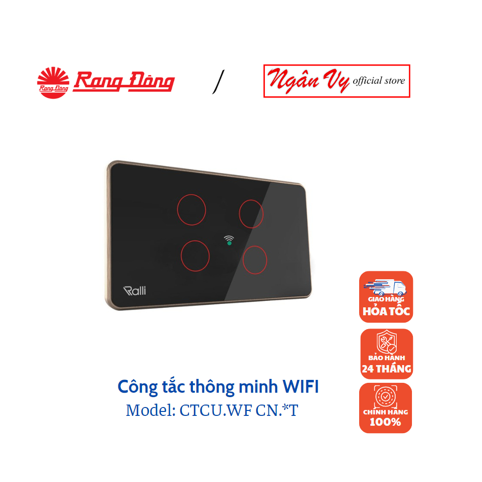 Công tắc cửa cuốn, công tắc thông minh Wifi Rạng Đông chữ nhật 1-2-3-4, Cửa cuốn. Model: CTCU.WF ...