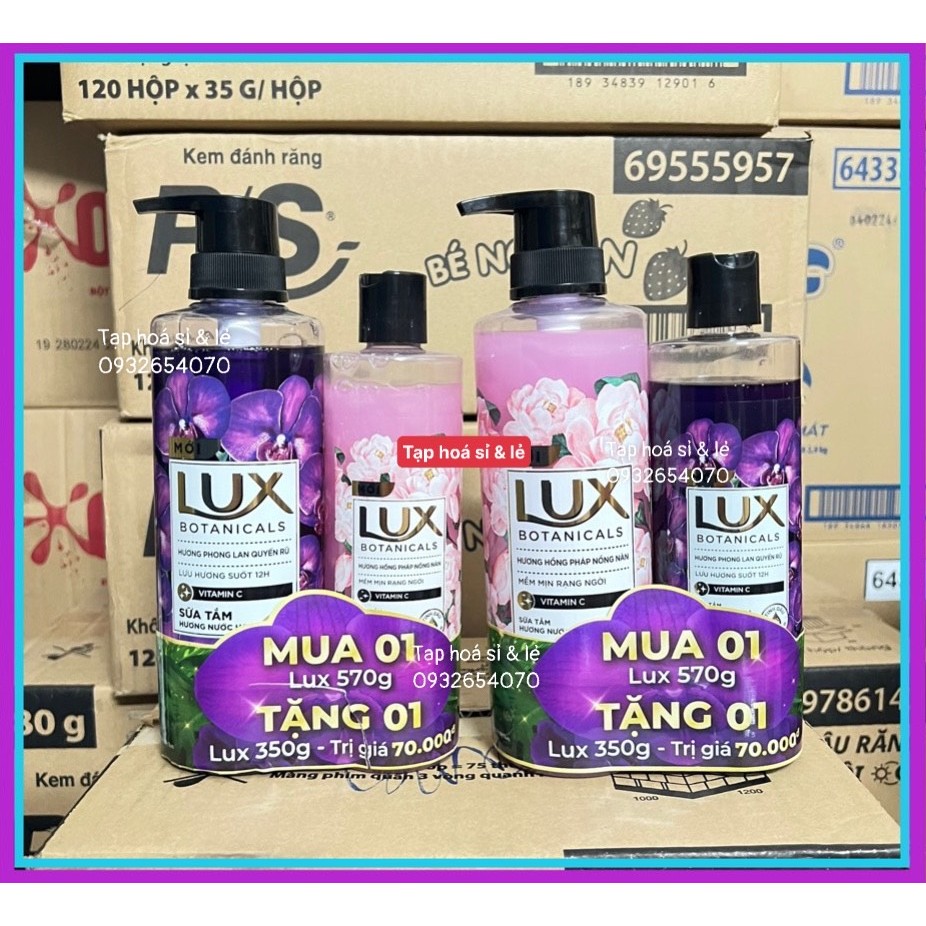 Sữa tắm lux màu hồng chai 570g tặng kèm chai 350g | Shopee Việt Nam