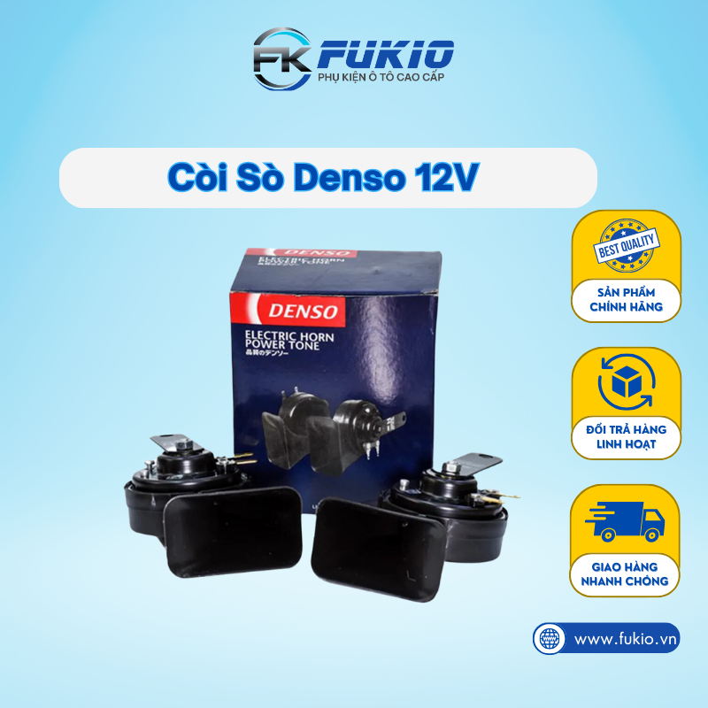 Còi Sò Denso 12V Chính Hãng (Có Dây & Pát) - Âm Thanh Vang Ấm-Bảo hành ...