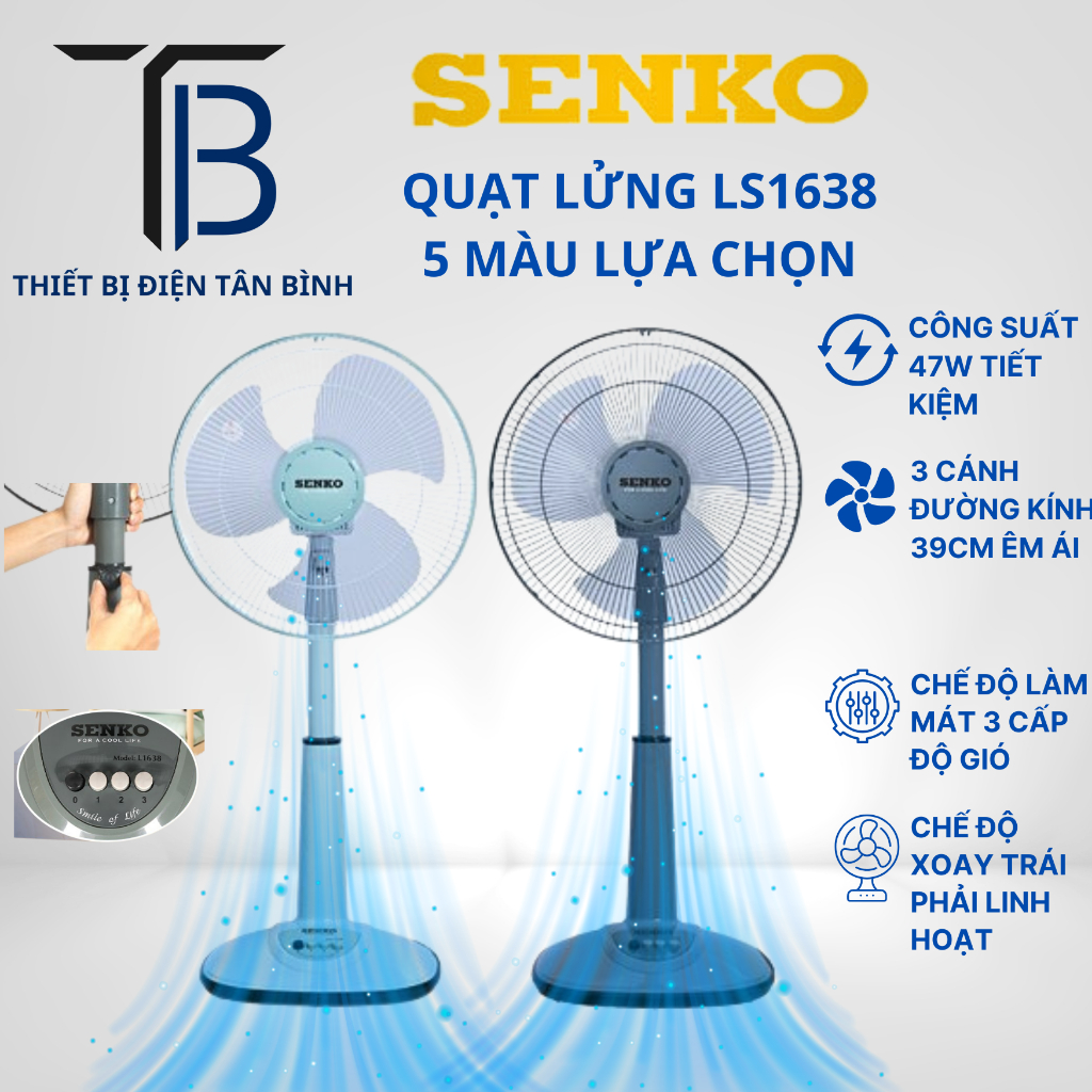 {CHÍNH HÃNG} Quạt lửng ống nhựa Senko L1638 MOTOR ĐỒNG 100% 3 CÁNH NHỰA ...