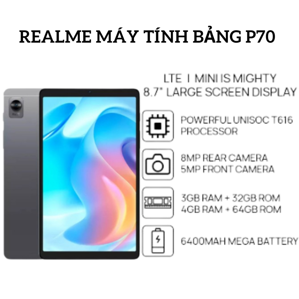 Realme Máy Tính Bảng P70 | 16GB RAM 512GB ROM | Snapdragon 865 | Shopee ...