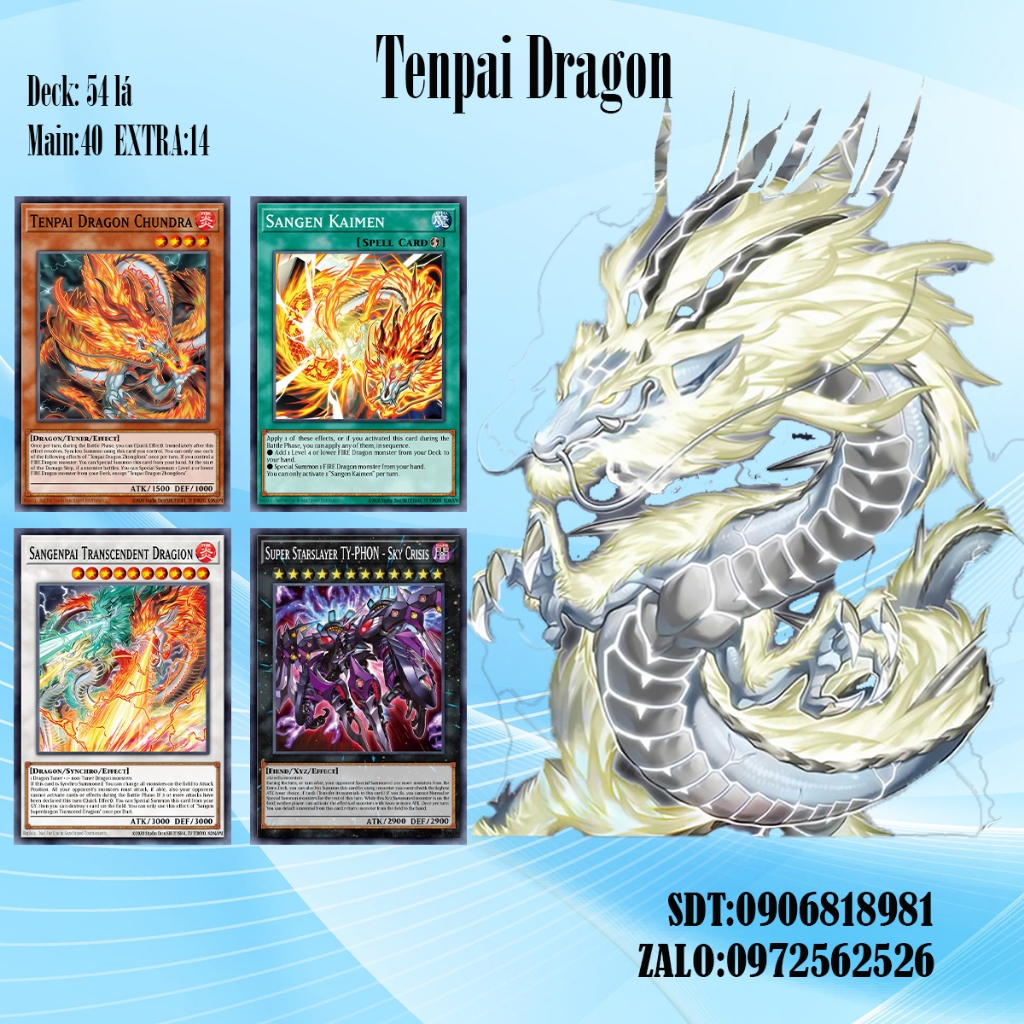 [BÀI IN] Bài YuGiOh - Bộ 54 lá bài Tenpai Dragon-Tenpai Dragon Deck - Card Game VN Giá Rẻ ...