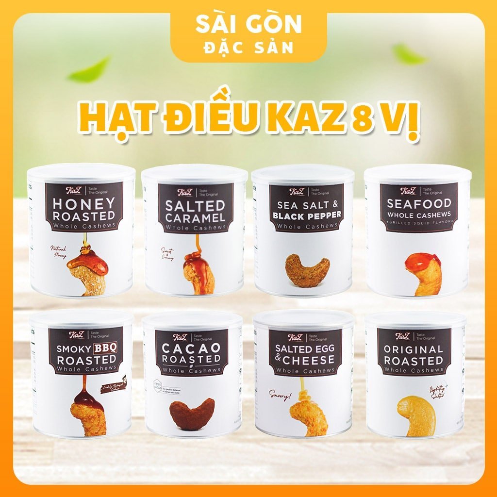 Hạt Điều Kaz 8 Vị Phô Mai Trứng Muối, Mật Ong, Caramel, Hải Sản, Tiêu ...