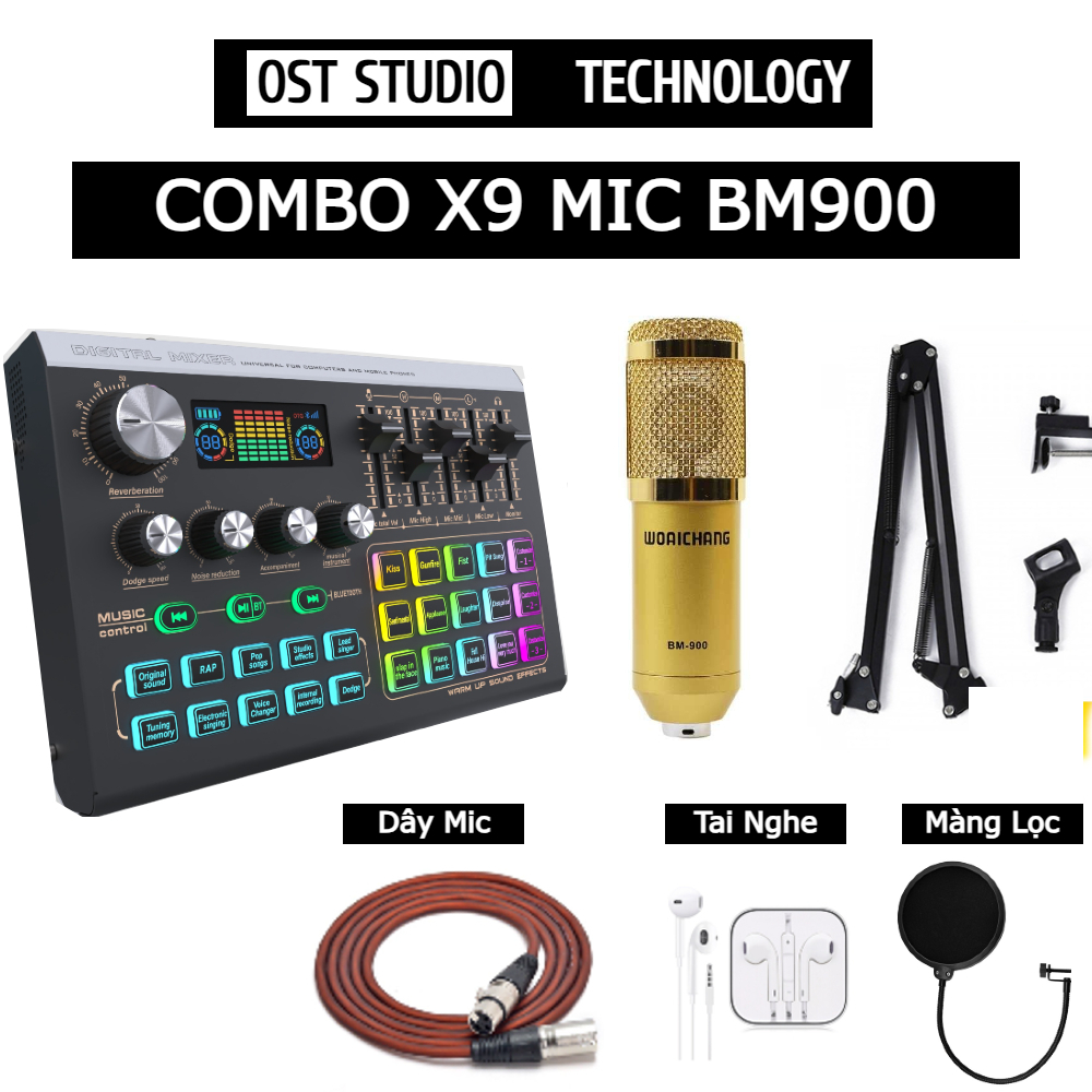 Trọn Bộ Sound Card X9 Mic BM900 New Âm Thanh Sống Động, Hát Livestream ...