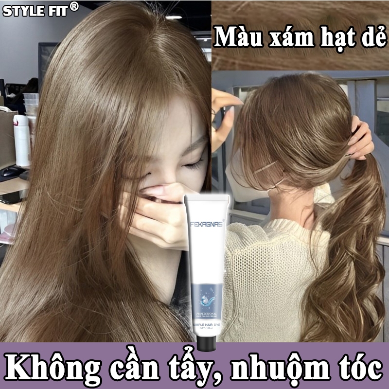 Công cụ hoàn chỉnh Thuốc nhuộm tóc Nâu Tây Mocha Ánh Lạnh không cần tẩy ...