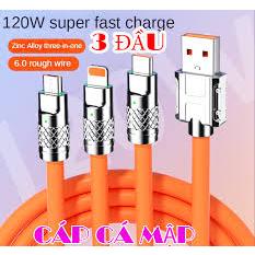 Cáp sạc 3 đầu cổng USB 120W capsac | Shopee Việt Nam